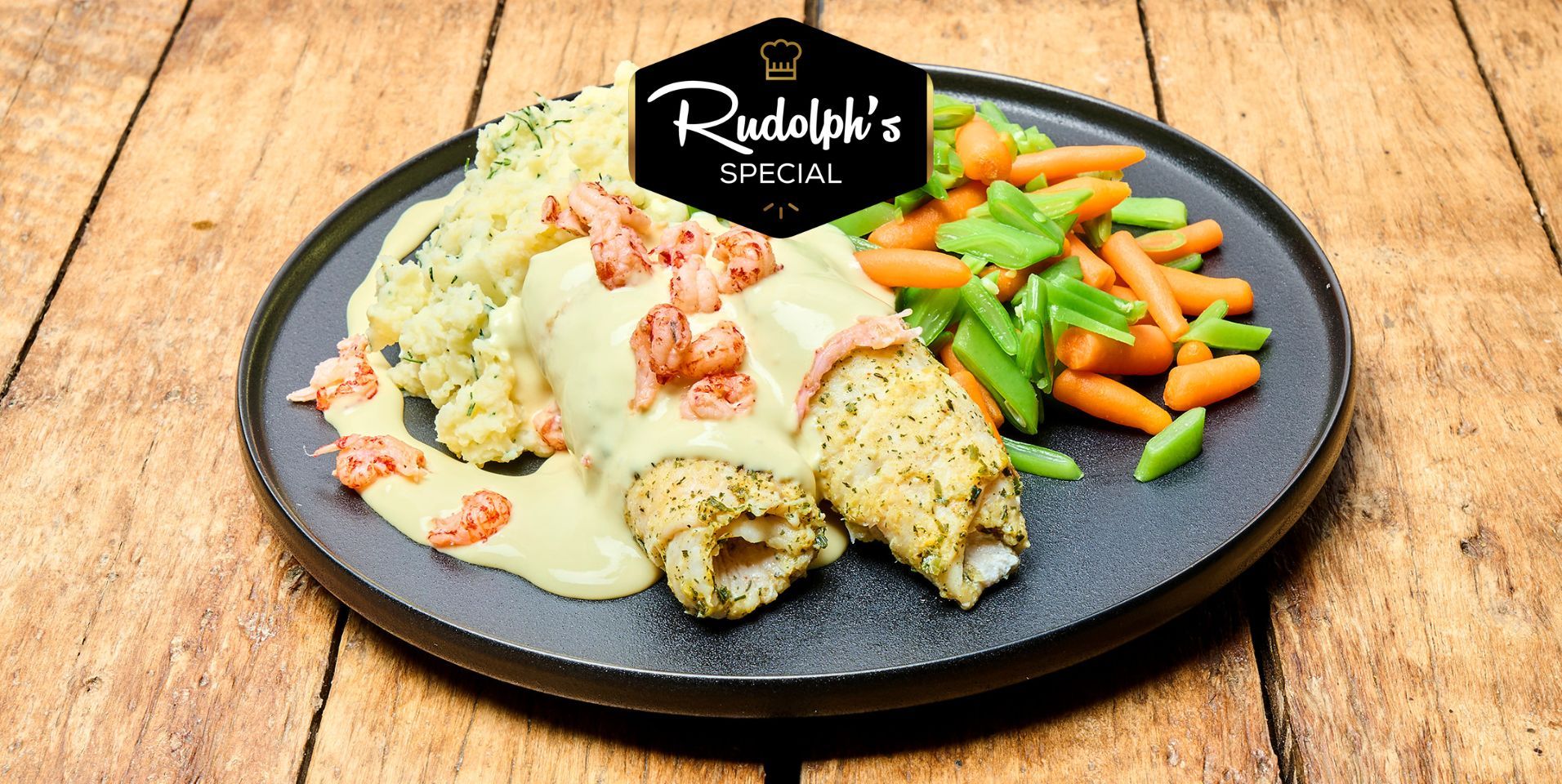 Scholrolletje in honing-mosterdsaus met kruidenpuree | Uitgekookt